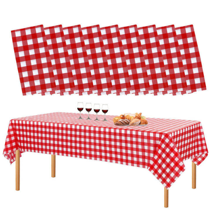 8 Pak Taplak Meja Plastik Genggang Merah Sekali Pakai, Taplak Meja ...