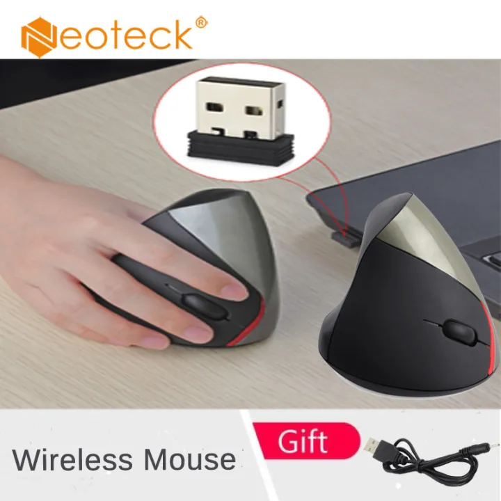 Neoteck Mouse Wireless ใหม่ 2.4G ออกแบบตามหลักสรีรศาสตร์ VERTICAL ...