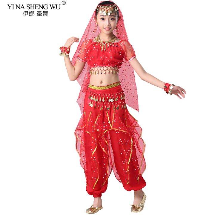 Kids Belly Dance Costumes Set Oriental Dance Girls Belly Dancing India ...