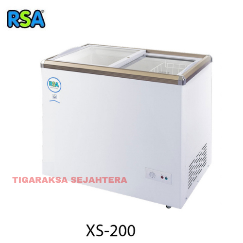 CHEST FREEZER RSA SLIDING FLAT GLASS FREEZER XS-200 KAPASITAS 171 LITER ...