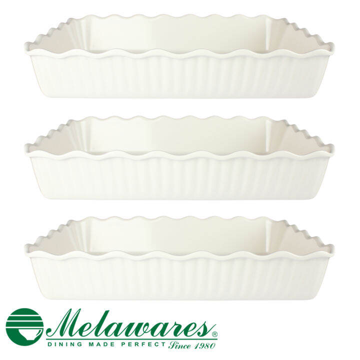 Melawares 3pc 15 inch Ivory Rectangular Server Set | Lazada PH