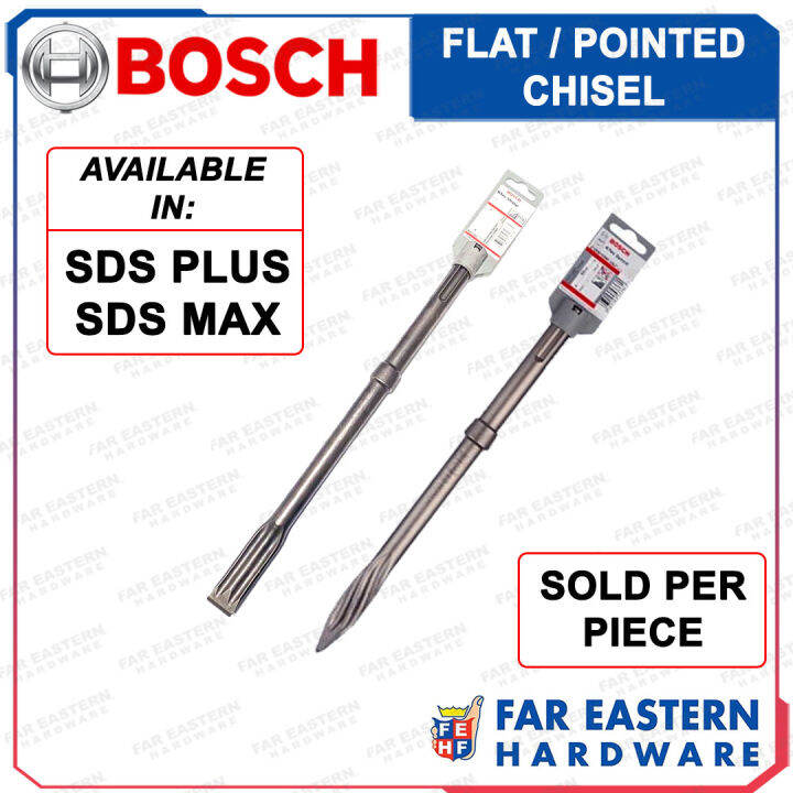 BOSCH SDS Plus | Max Chisel Pointed | Flat SDS+ for Rotary Hammer RBAC ...