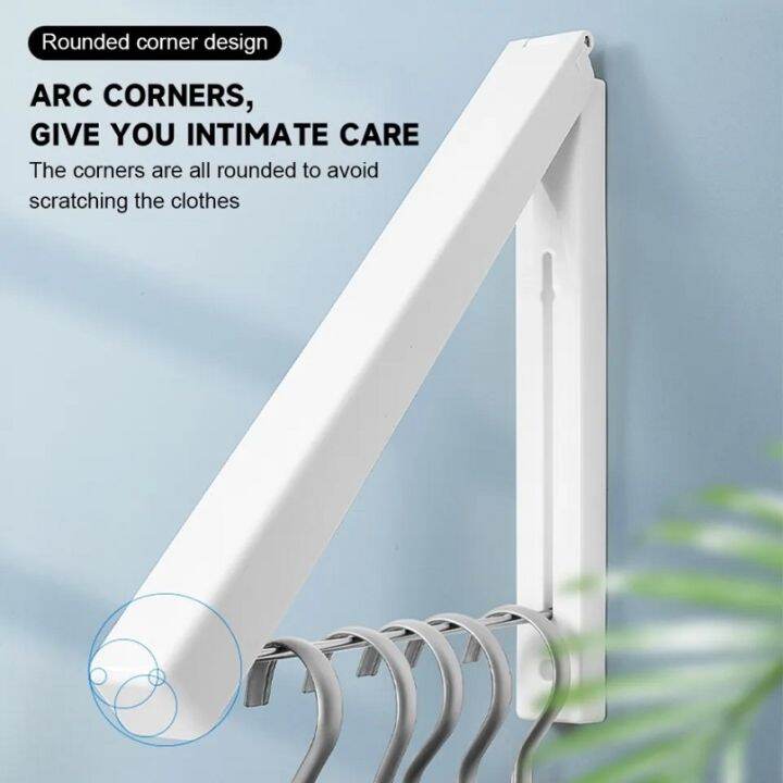 Retractable Hidden Drying Rack Folding Wall Hanger No Punching Storage ...