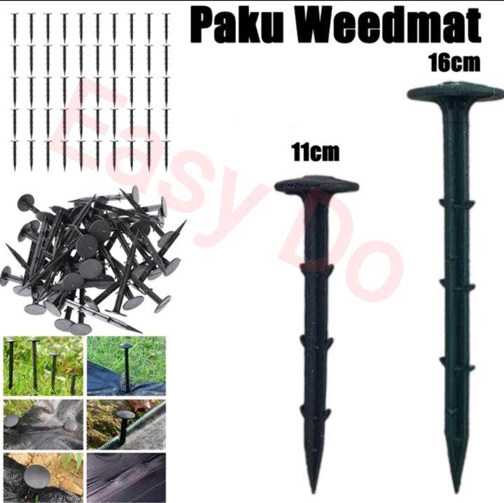 11cm/16cm/20cm Paku WeedMat Black Plastic Weed Resistant Cloth Floor Nail Premium Weed Nail Weed ...