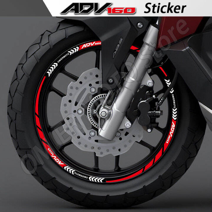 For HONDA ADV 160 ADV160 Motorcycle Wheel Sticker Rim Decals Stripe ...
