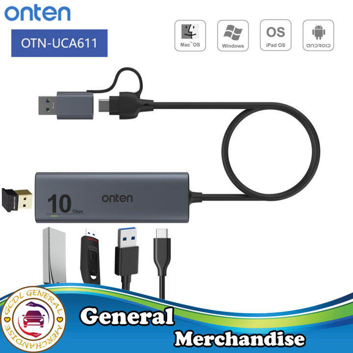 Onten USB 3.2 GEN 2 4 Ports 10G HUB-USB C 4 Ports 10G HUB. Aluminum ...