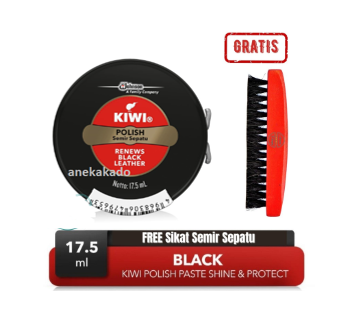 Kiwi Semir Sepatu Hitam Shoe Polish Black 17.5mL + Sikat Semir Sepatu ...