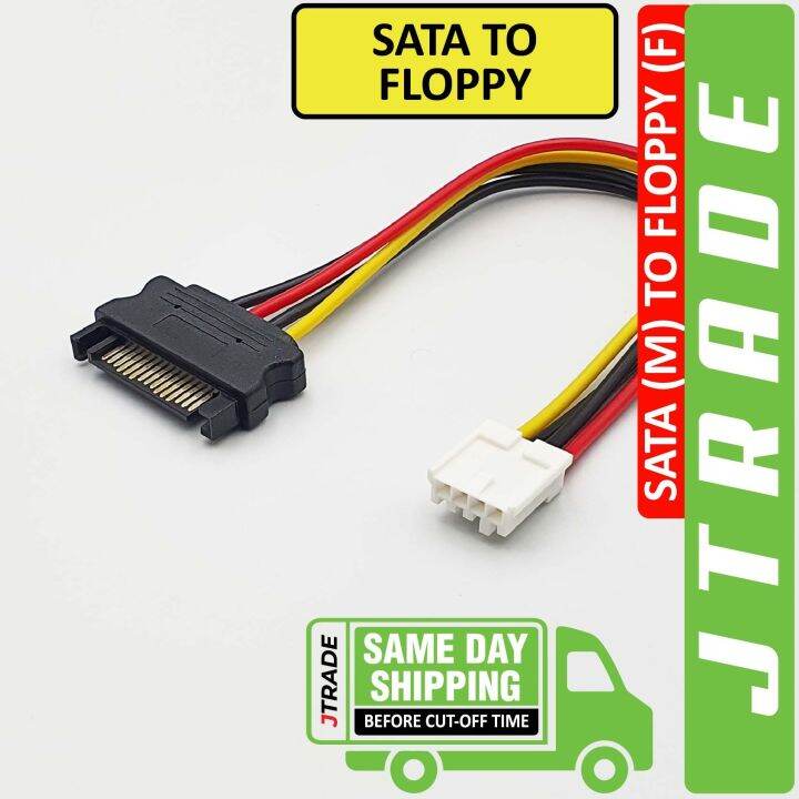 SATA 15 Pin Male To Floppy SP4 4 Pin Power Cable Connector JTRADE | Lazada