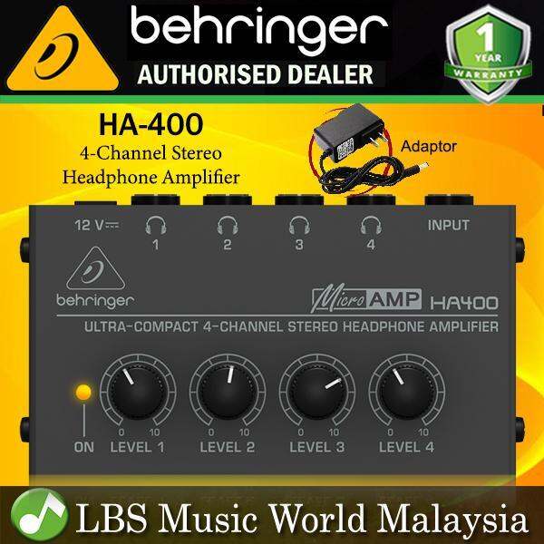 Behringer HA-400 MicroAMP Microamplifier Ultra Compact 4 Channel Stereo Headphone Amplifier Amp ...