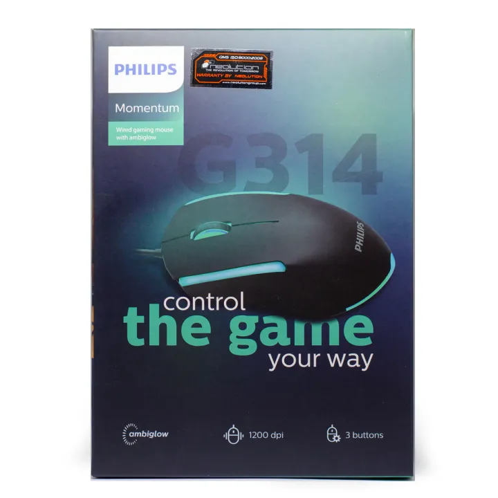 PHILIPS GAMING MOUSE G314 เมาส์เกมมิ่ง แสงไฟ LED RGB 1200 DPI | Lazada ...