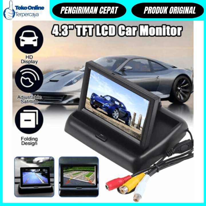 COD AUTONET TV Monitor Parkir Mobil Foldable Rear View TFT LCD 4.3 Inci - AU43 | Lazada Indonesia