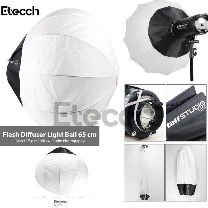 Flash Diffuser Softbox Studio Photography Light Ball 65 cm - Black ...