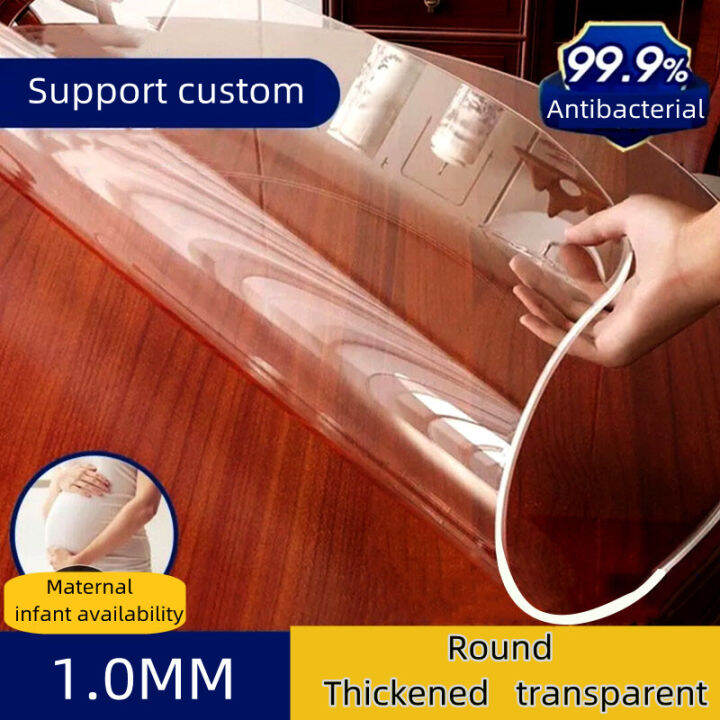 (1.0mm transparent circular) Transparent PVC pad wiped clean tablecloth ...