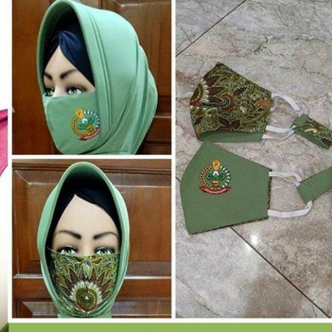 masker batik Persit logo bolak balik | Lazada Indonesia