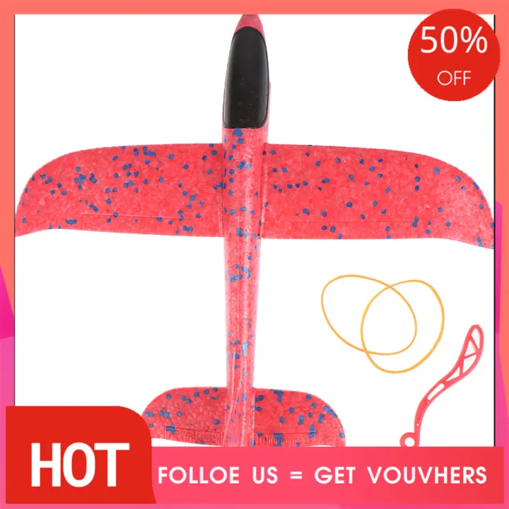 Foam Hand Throw Airplane Rubber Band Ejection Launch Glider Plane 35CM ...