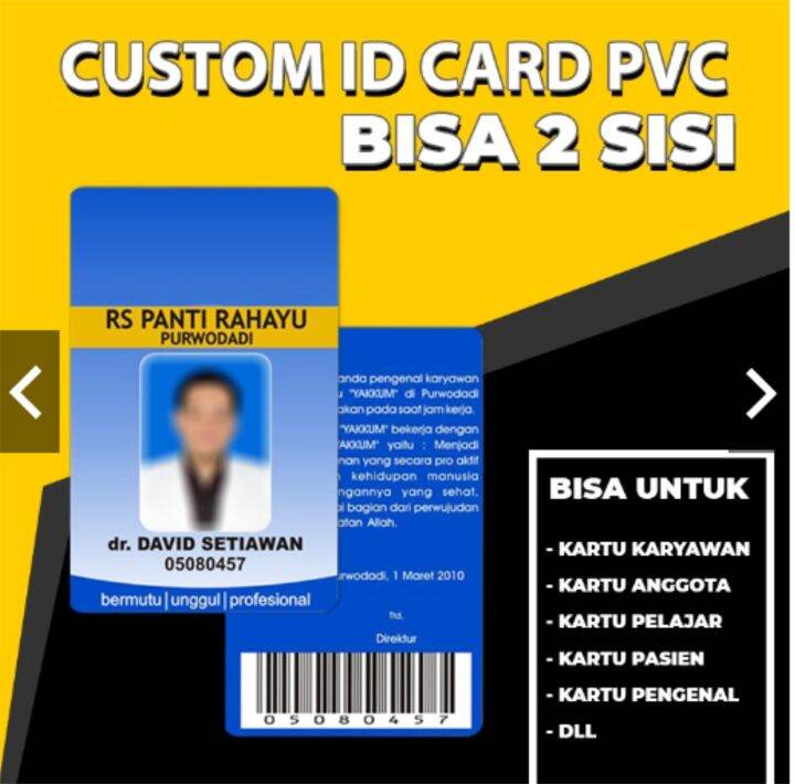 Cetak ID Card / Plastic PVC / Kartu Member / ID Card Karyawan 2 SISI ...