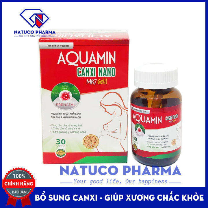 Viên Uống Bổ Sung Canxi, cho bà bầu Aquamin Canxi Nano MK7 ReD + Vitamin D3, Vitamin K2 Phát ...