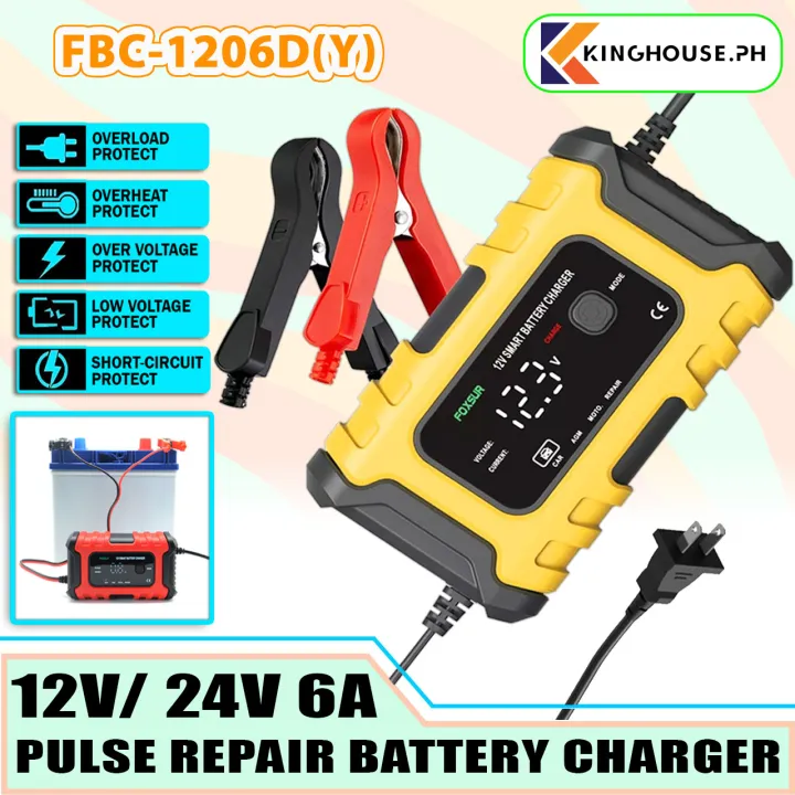 12V6A Motorcycle Car Battery Charger Full Intelligent Universal Repair Type Lead Acid , AGM ...