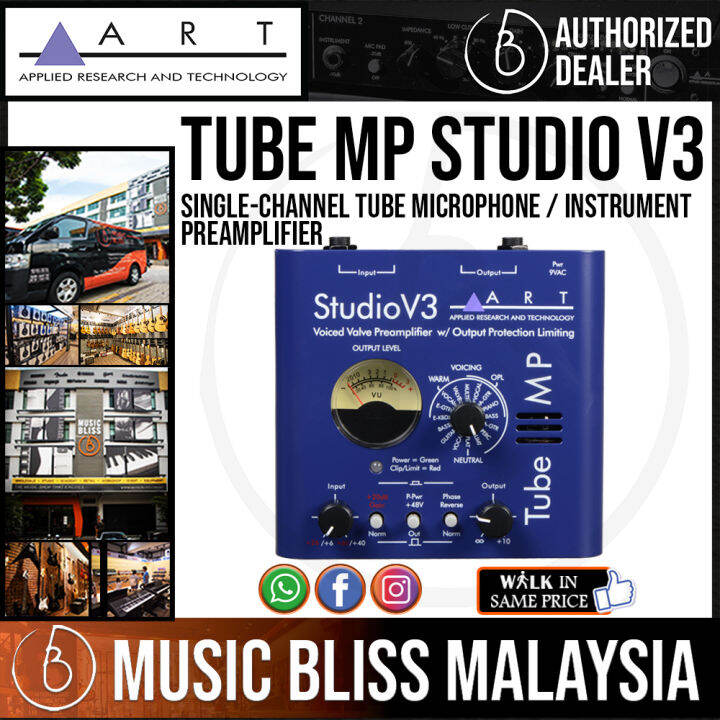 ART Tube MP Studio V3 Single-Channel Tube Microphone / Instrument Preamplifier with Variable ...