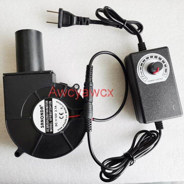 Ready stock blower fan 9733 110V 220V AC DC 12V 2.7A Powered with Variable Speed Controller BBQ ...