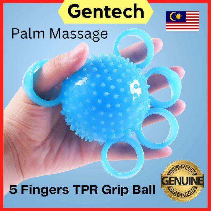 5 Fingers Hand Grip TPR Ball Finger Practice Exercise Muscle Power Grip ...