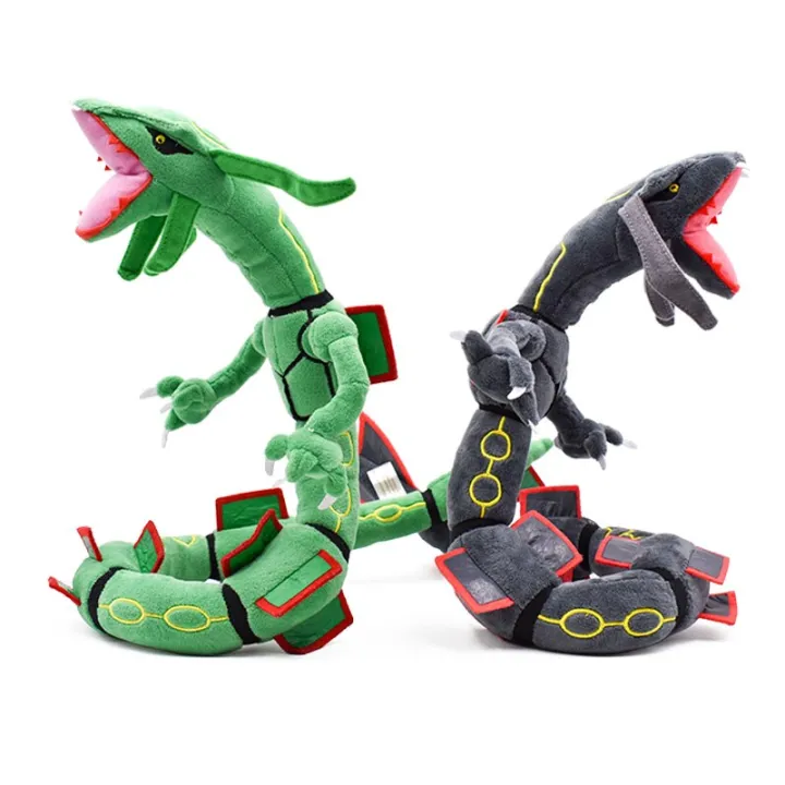 80CM Green Black Rayquaza Plush Toy Kawaii Cartoon Anime Pikachu ...