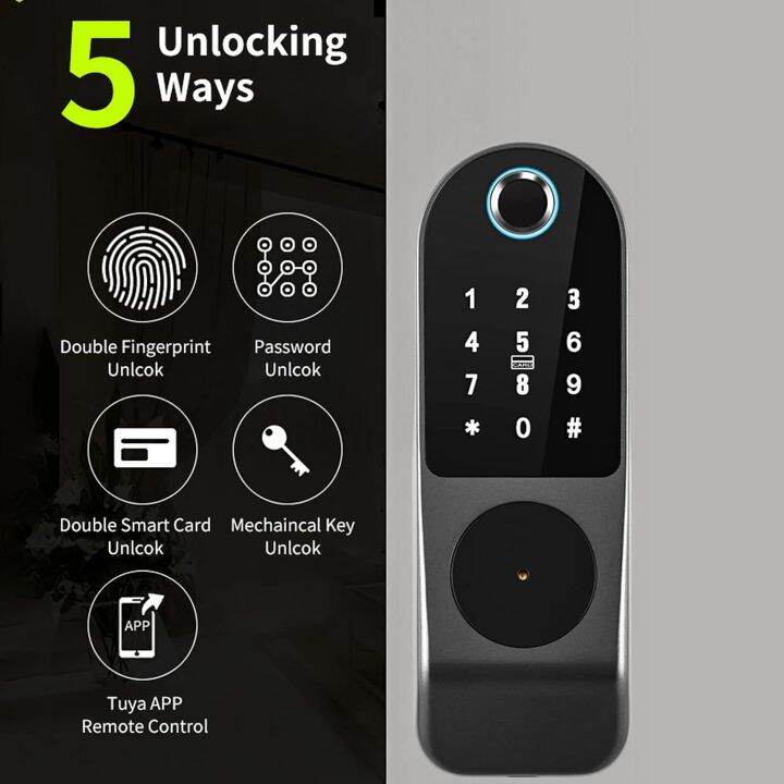 TUYA WiFi Electronic Smart Door Lock Double-Sided Fingerprint Digital ...