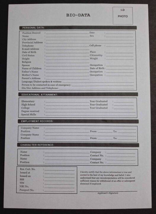 Biodata per piece / 10 / 20 / 30 pcs | Lazada PH