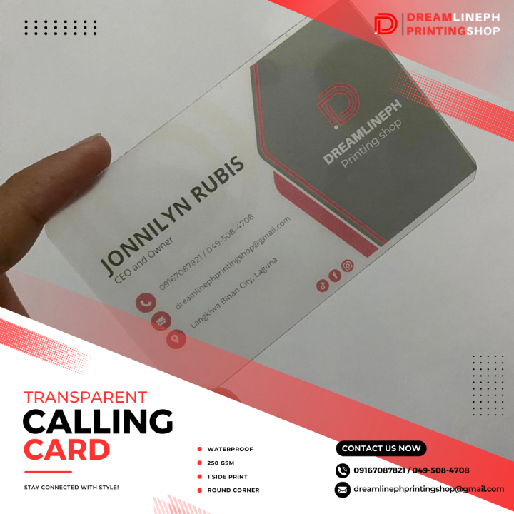 Transparent Calling Card FREE LAYOUT | Lazada PH