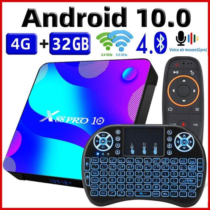 Smart TV Box Android 11 X88 Pro 10 RK3318 Media Player 4GB RAM 128GB ...
