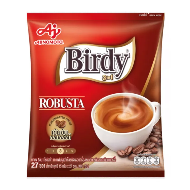 BIRDY Birdy Coffee 3 in 1 Robusta 15 g. (pack 27 sachets) | Lazada.co.th