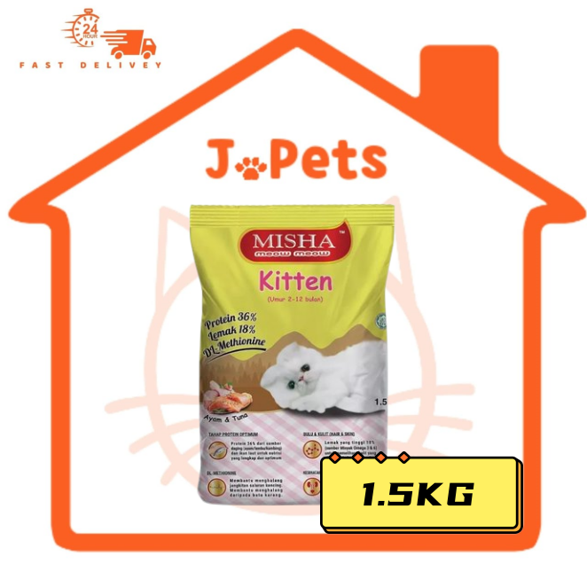 MISHA Kitten Kibbles Chicken & Tuna 1.5kg -Makanan Kuching Kering ...