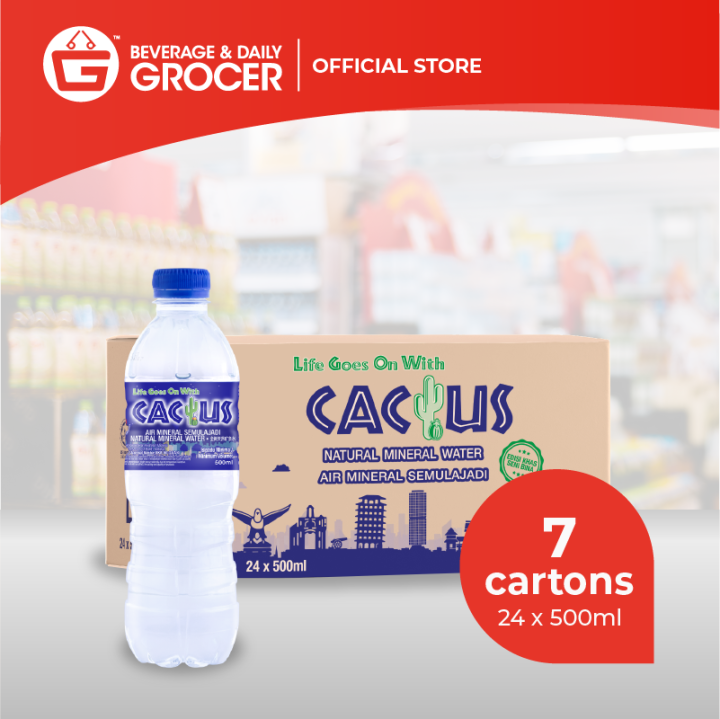 Cactus Natural Mineral Water 24 x 500ML (168 Bottles) 7 cartons | Lazada
