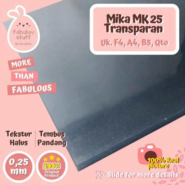 Plastik Mika Jilid Super Tebal Glossy 0,25 mm MK-25 A4 A5 | Lazada Indonesia