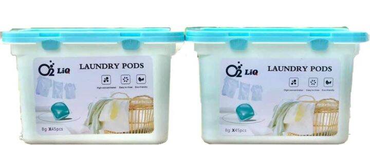 O2 LiQ 3 in 1 Laundry Pods Anti Bacterial Enzyme Fragrance Capsule 8g ...