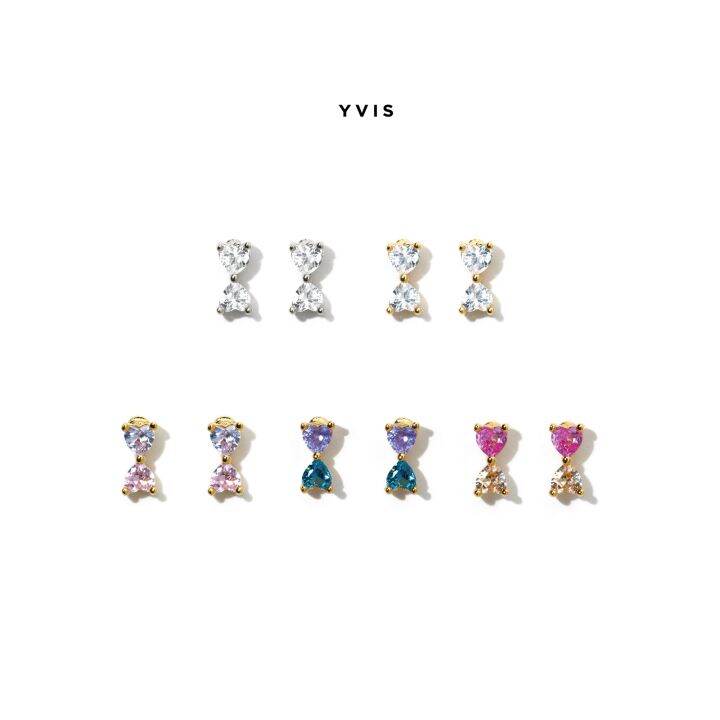 YVIS Puzzle Heart Stud Earring | Lazada.co.th