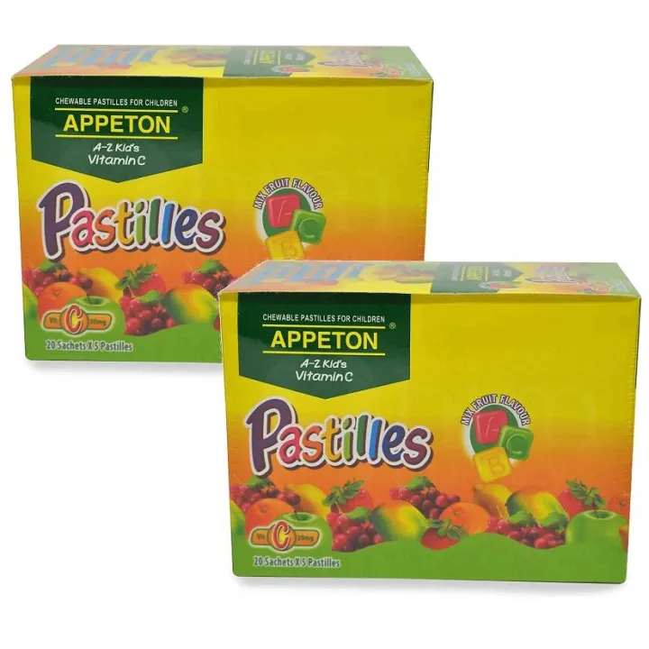 Appeton A-Z Kid's Vitamin C Pastilles 5s x 20 sachets x2 (Twinpack ...