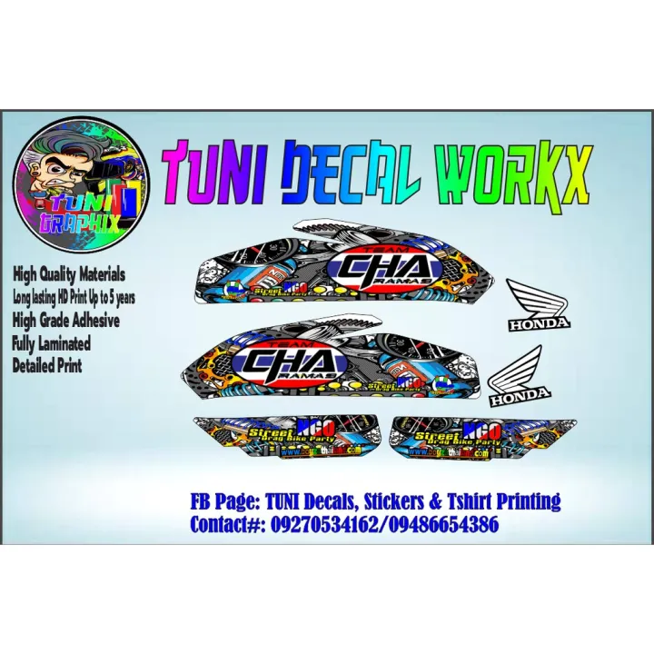 sticker decals motorcycle TMX 155 CHA DECALS W FREEBIES | Lazada PH