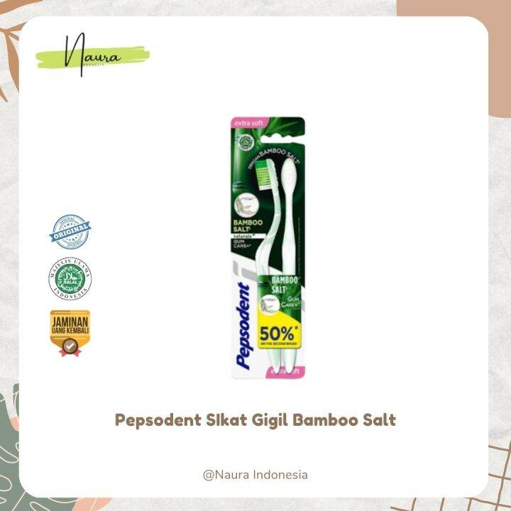 Pepsodent Toothbrush Bamboo Salt Soft Multipack (Isi 2) | Lazada Indonesia