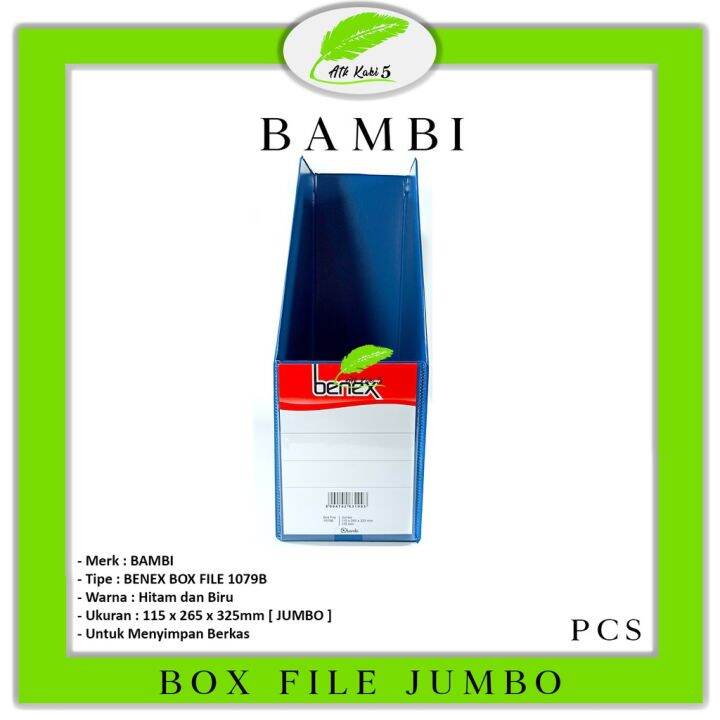 BAMBI - Benex Box File Jumbo 1079B Hitam / Biru - Pcs | Lazada Indonesia