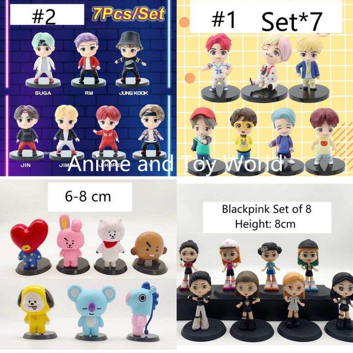 7/8/9pcs=Set Cute Kpop BTX Bangton Boy BT21 Kpop Figure EXO Mini Model ...