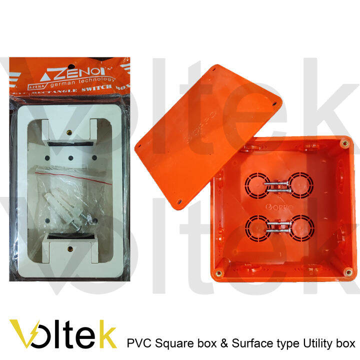 PVC Square Box with cover & screw and Surface type Utility box switch ...