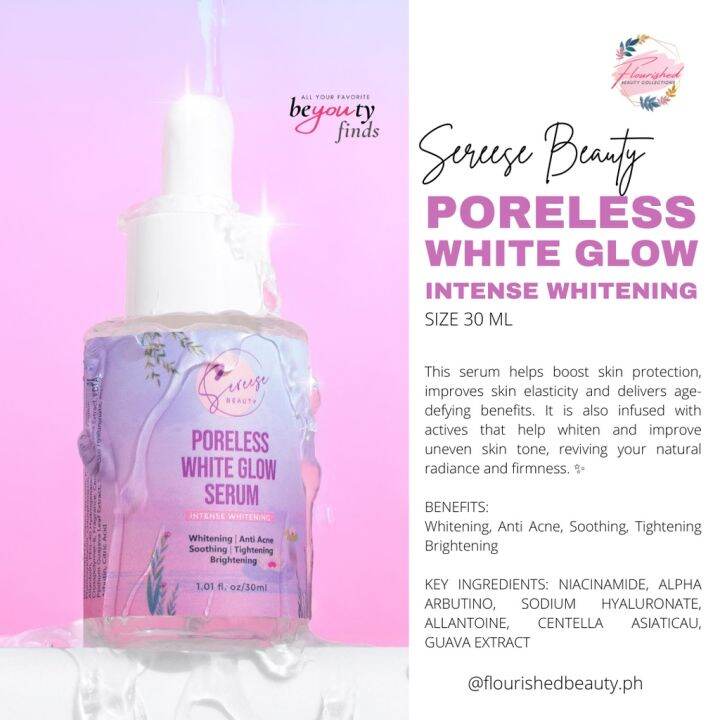 Sereese Beauty Poreless White Glow Serum 30ml Intense Whitening Anti ...