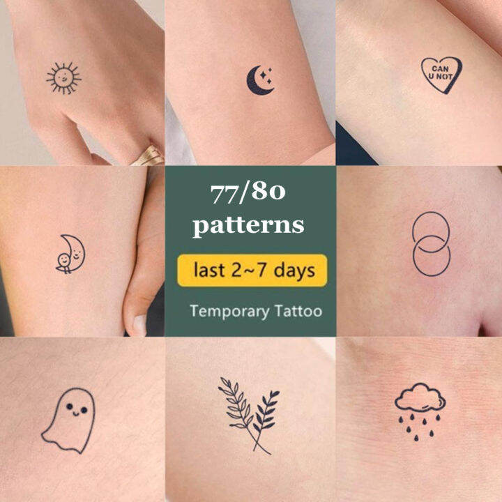 Waterproof Temporary Tattoo Sticker Small Simple Line Flower Flash ...