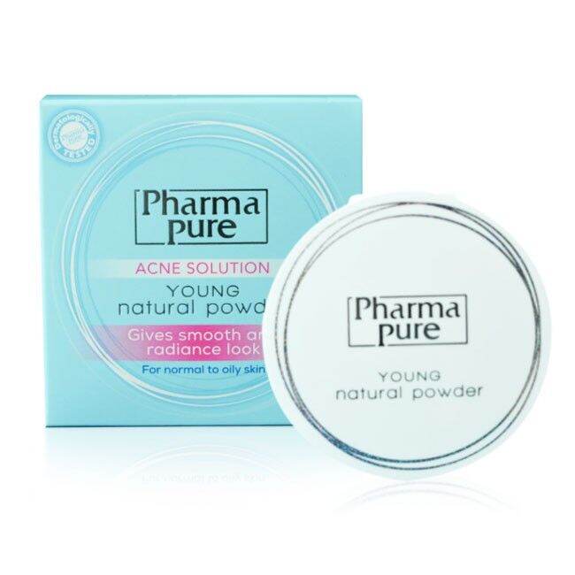 PharmaPure Acne Solution Young Natural Powder แป้งป้องกันสิว 11.5g ...