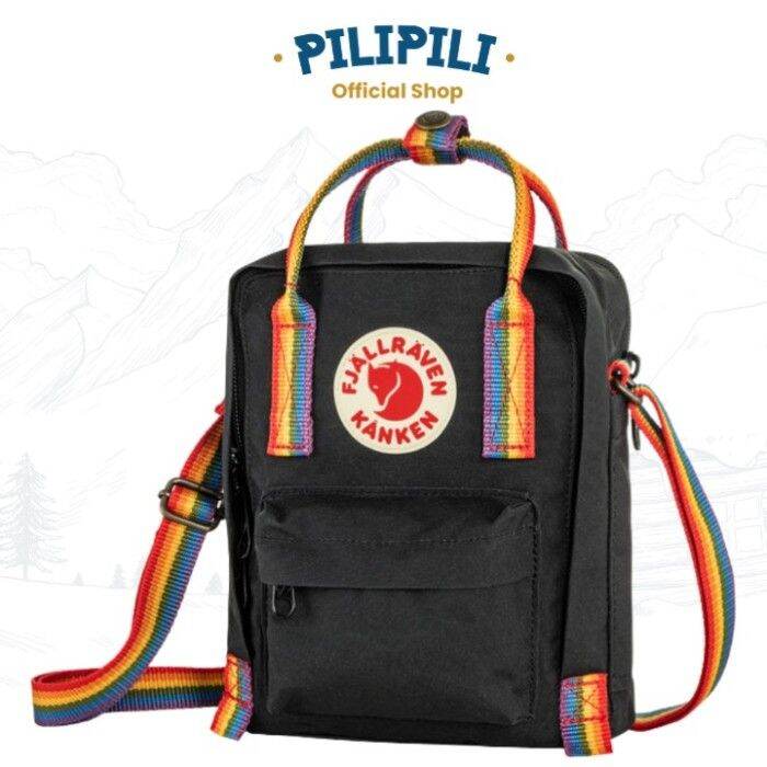 Tas Fjallraven Kanken Sling Black - Rainbow Pattern | Lazada Indonesia