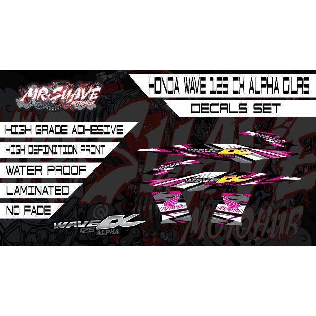 Honda Wave 125 CX Alpha Gilas Stock Decals Set | Lazada PH