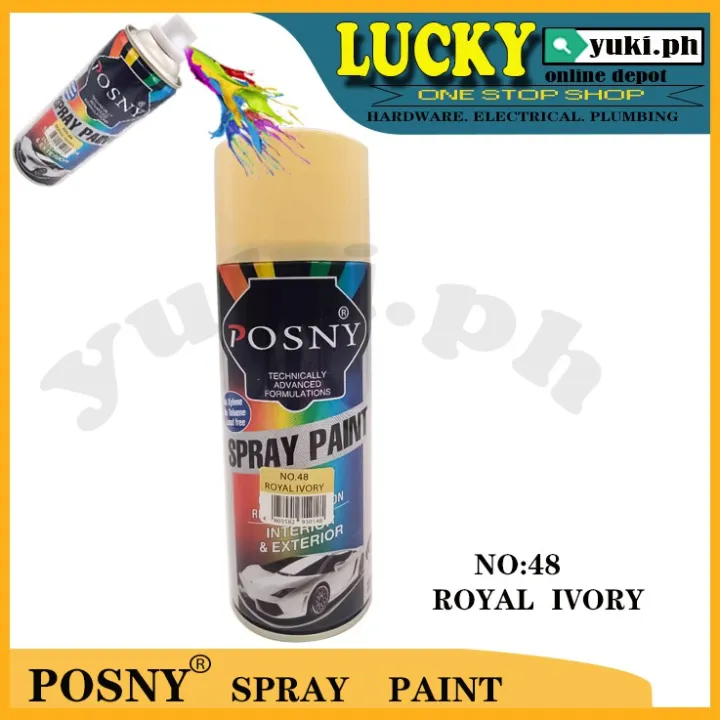 POSNY HIGH GLOSS SPRAY PAINT W/ TECHNICALLY ADVANCED FORMULATIONS 400g ...