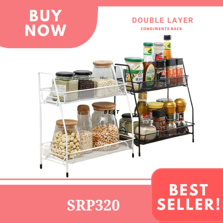 Philippines Top1 Desktop Double Layer Storage Rack Detachable Iron ...