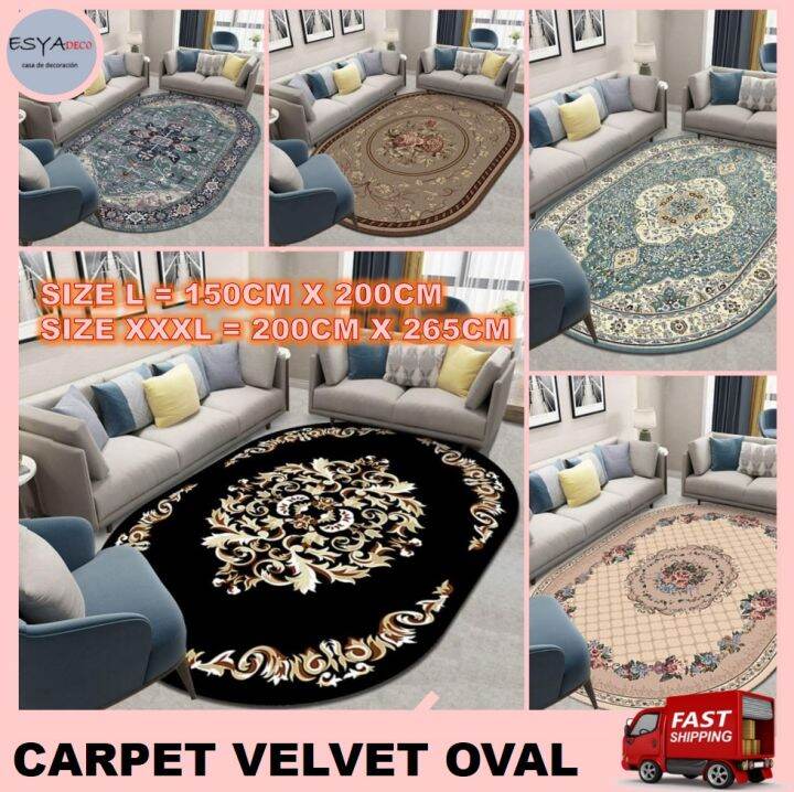 ED Carpet Oval shape Karpet Bujur jenis Velvet size L / 3XL | Lazada